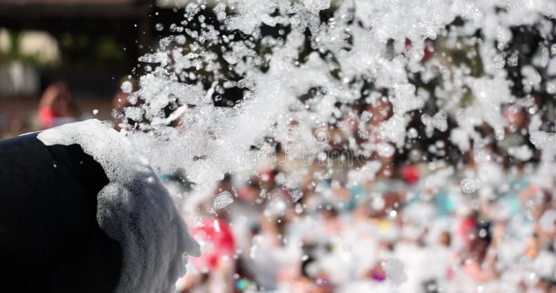 Machine Cannon for Foam Party at Pool in Hotel. Stock Footage - Video ...