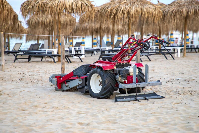 Machine for Cleaning Sand on the Beach Stock Image - Image of machinery ...