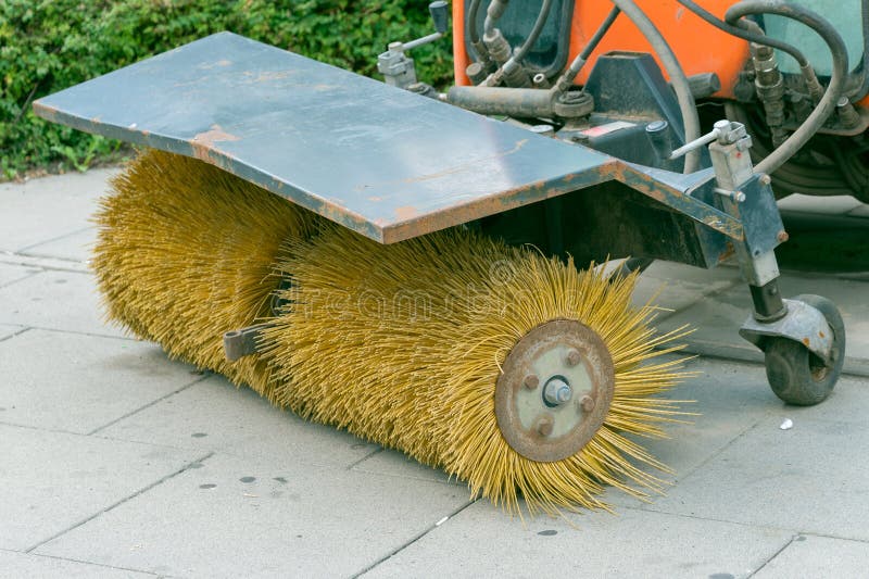 Machine for Cleaning and Sweeping Streets Stock Photo - Image of debris ...