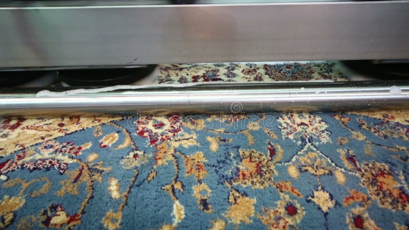 Machine Cleans Wool Carpet with Water by Turn at Stock Footage - Video ...