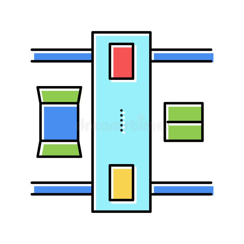 Machine for Closed Boxes Color Icon Vector Illustration Stock Vector ...