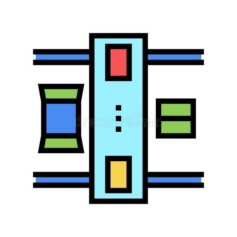 Machine for Closed Boxes Line Icon Vector Illustration Stock Vector ...