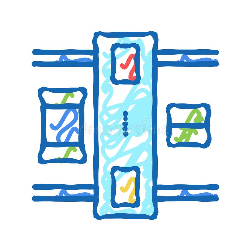 Machine for Closed Boxes Icon Doodle Illustration Stock Illustration ...