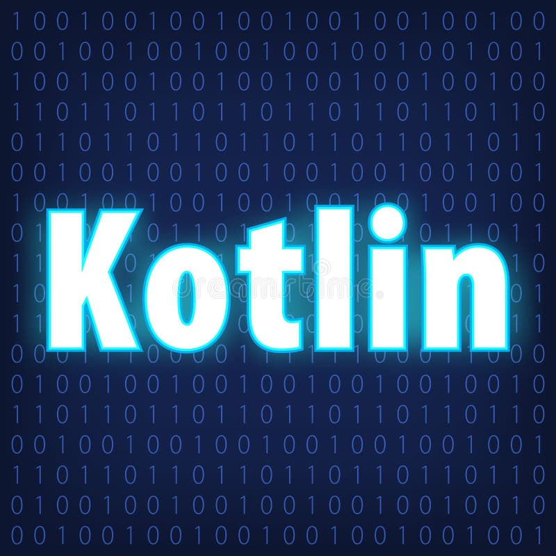 Kotlin Programming Language. Development Concept. Coding Background. Colored Pixelized Text. 3d ...