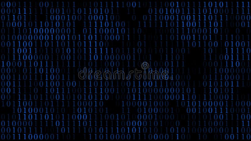 Machine Code Pattern, 0 and 1 Digits Blink Processing Computer Task ...