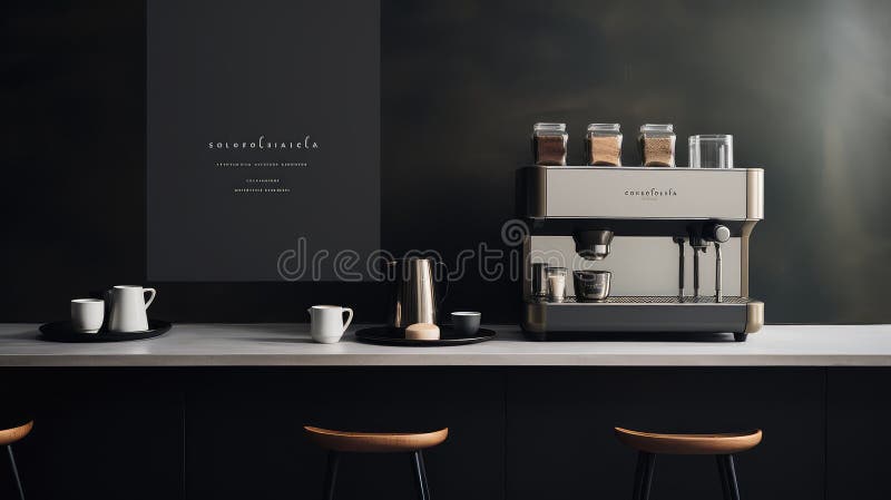 Machine coffee ad stock illustration. Illustration of coffee - 339942346