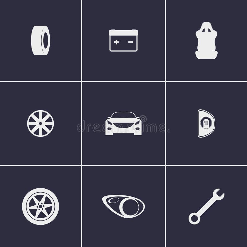 Machine components Icons stock illustration. Illustration of mechanic ...