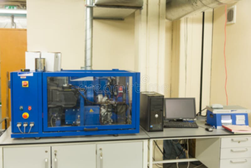 Machine with Computer on Workbench Stock Image - Image of technology ...