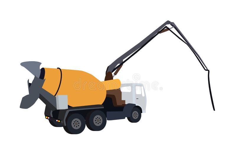 Machine Concrete Pump. Vector Illustration Stock Vector - Illustration ...