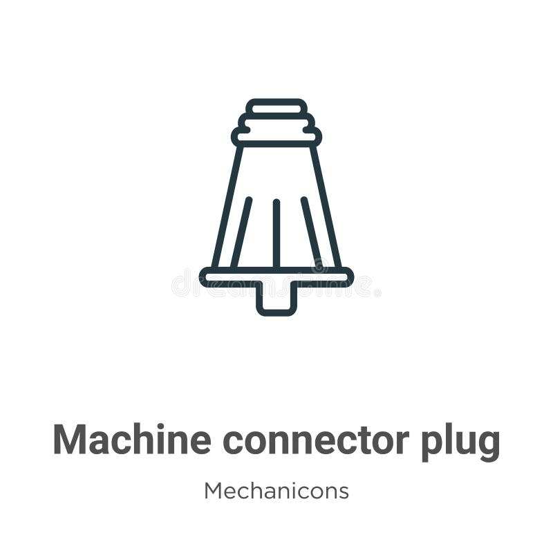 Machine Connector Plug Outline Vector Icon. Thin Line Black Machine ...