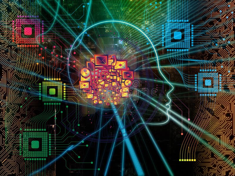 Machine Consciousness Processing Stock Illustration - Illustration of ...
