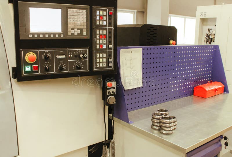Machine Control Panel CNC. Metalworking Milling Machine. Cutting Metal ...