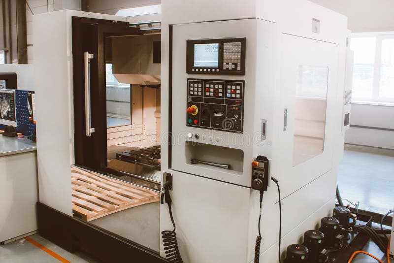 Machine Control Panel CNC. Metalworking Milling Machine. Cutting Metal ...