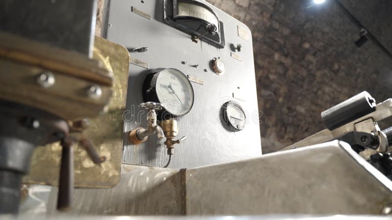 Machine Control Panel with Meters and Water Tap in Museum Stock Video ...