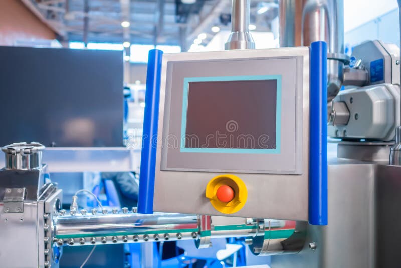 Machine Control Panel with Push Buttons and Switches at Factory Stock ...