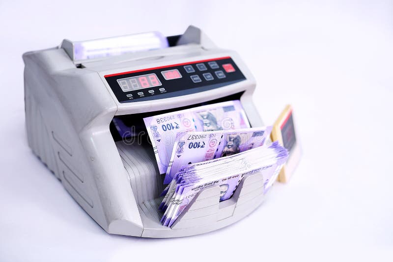 Machine for Counting Money with New Currency Stock Image - Image of ...