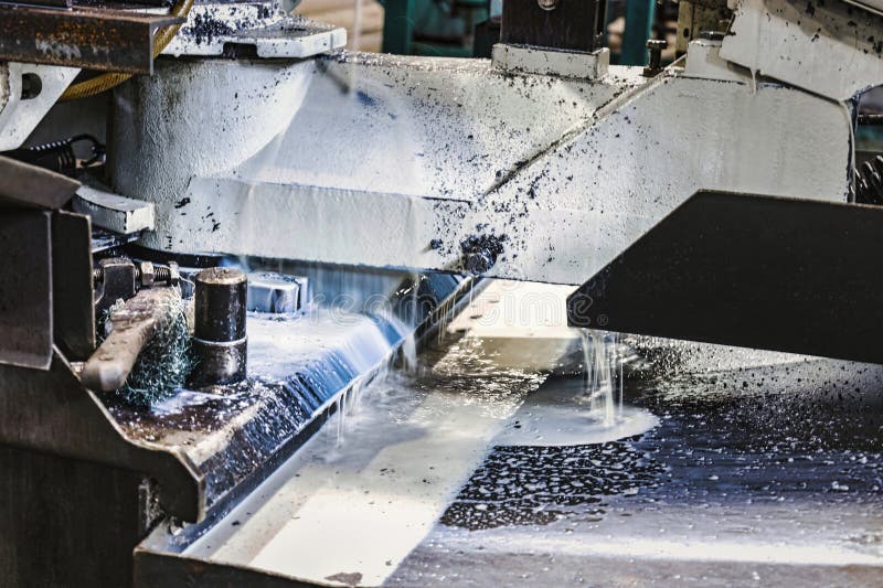 Machine for Cutting Metal Profile. the Saw Cuts Metal Blanks into ...