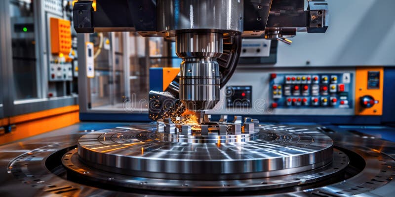 A Machine Cutting a Piece of Metal. Ideal for Industrial Concepts Stock ...