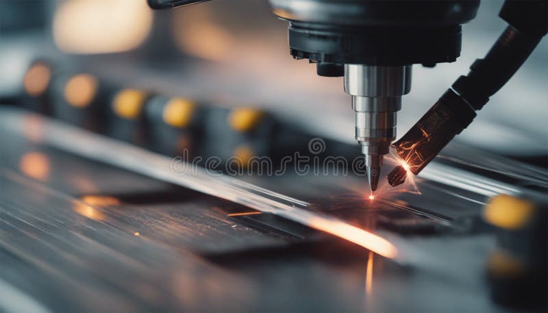 A Machine that is Cutting Some Kind of Metal Material and Making Sparks ...