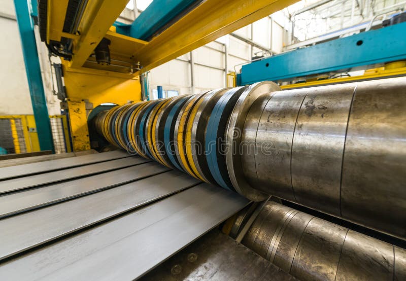 Machine for Cutting Steel Coils Stock Photo - Image of workshop, steel ...