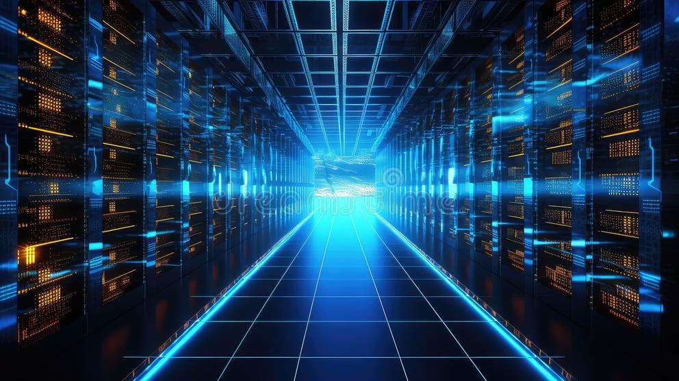 Machine Data Tech Background Stock Illustration - Illustration of ...