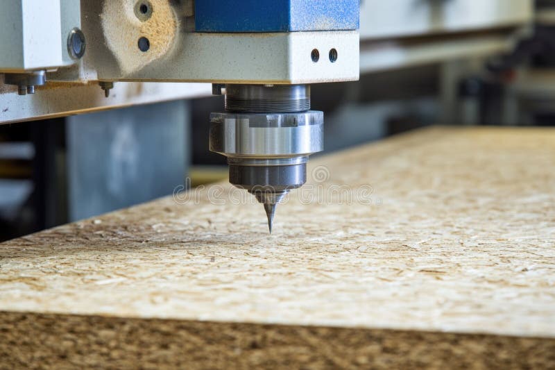A Machine Drills a Piece of Wood Stock Image - Image of press, wood ...