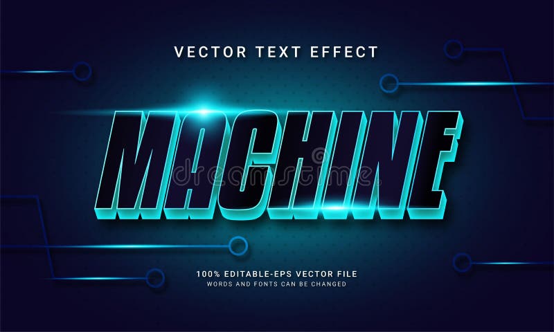 Machine Editable Text Effect with Blue Color Stock Vector ...
