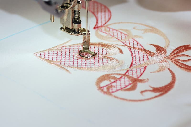 Machine embroidery stock photo. Image of create, pink - 1287474