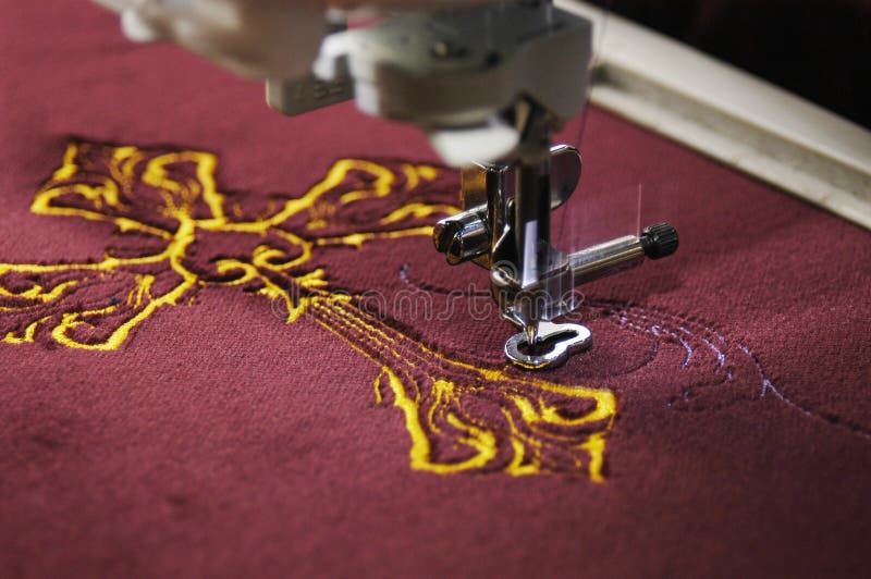 Machine embroidery stock photo. Image of manufacturing - 29124018