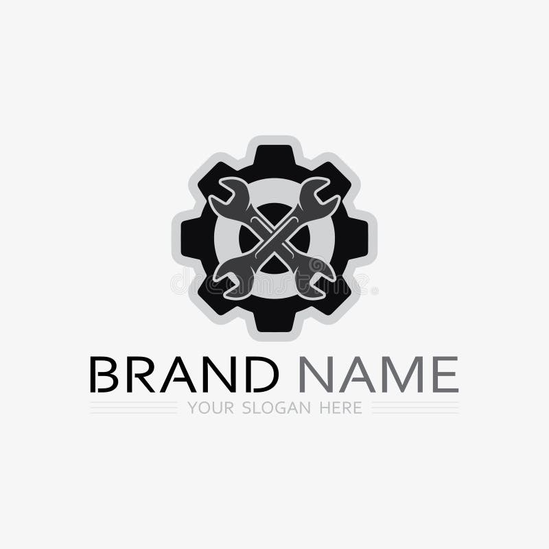 Machine Engine and Heavy Equipment Logos Design Icon Sign Vector ...