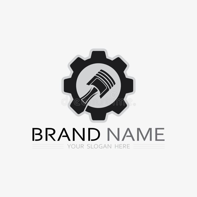 Machine Engine and Heavy Equipment Logos Design Icon Sign Vector ...