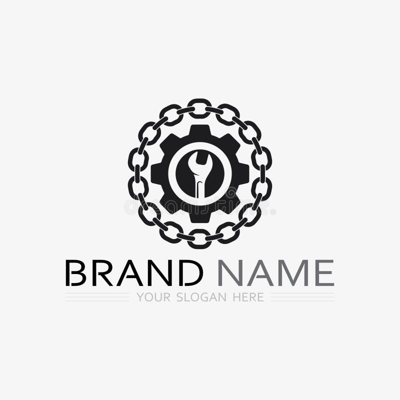 Machine Engine and Heavy Equipment Logos Design Icon Sign Vector ...