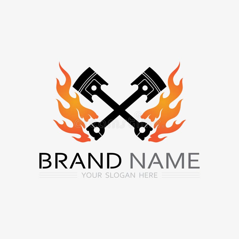 Machine Engine and Heavy Equipment Logos Design Icon Sign Vector ...