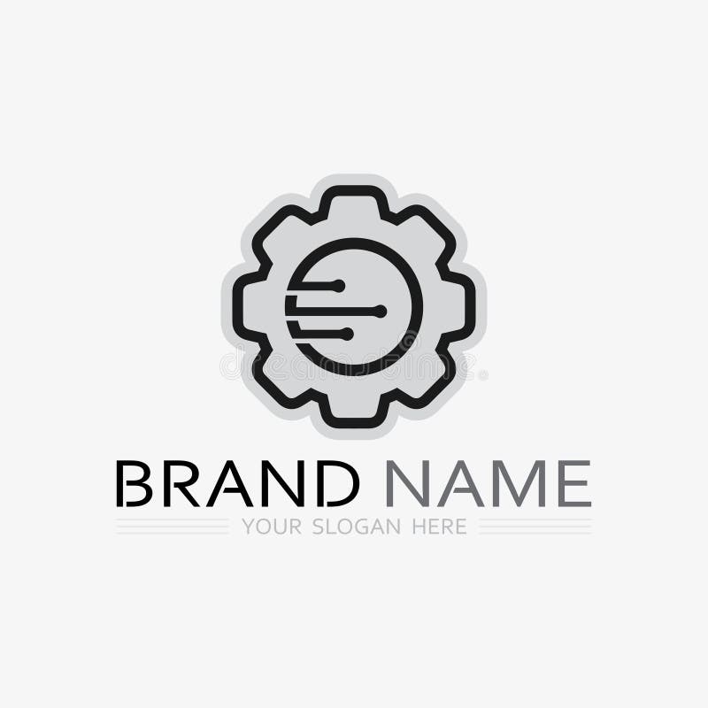 Machine Engine and Heavy Equipment Logos Design Icon Sign Vector ...