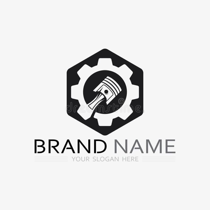 Machine Engine and Heavy Equipment Logos Design Icon Sign Vector ...