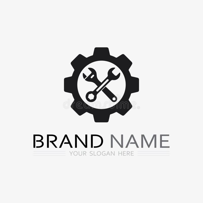 Machine Engine and Heavy Equipment Logos Design Icon Sign Vector ...