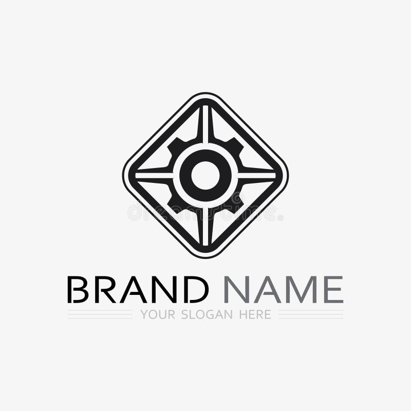 Machine Engine and Heavy Equipment Logos Design Icon Sign Vector ...