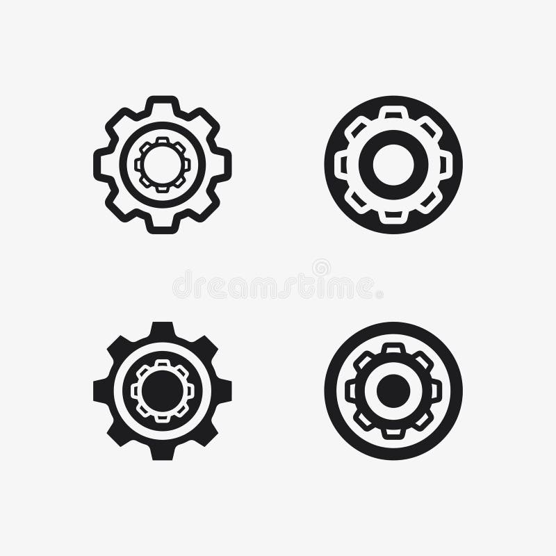 Machine Engine and Heavy Equipment Logos Design Icon Sign Vector ...