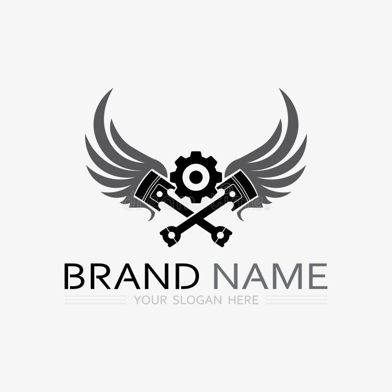 Machine Engine and Heavy Equipment Logos Design Icon Sign Vector ...