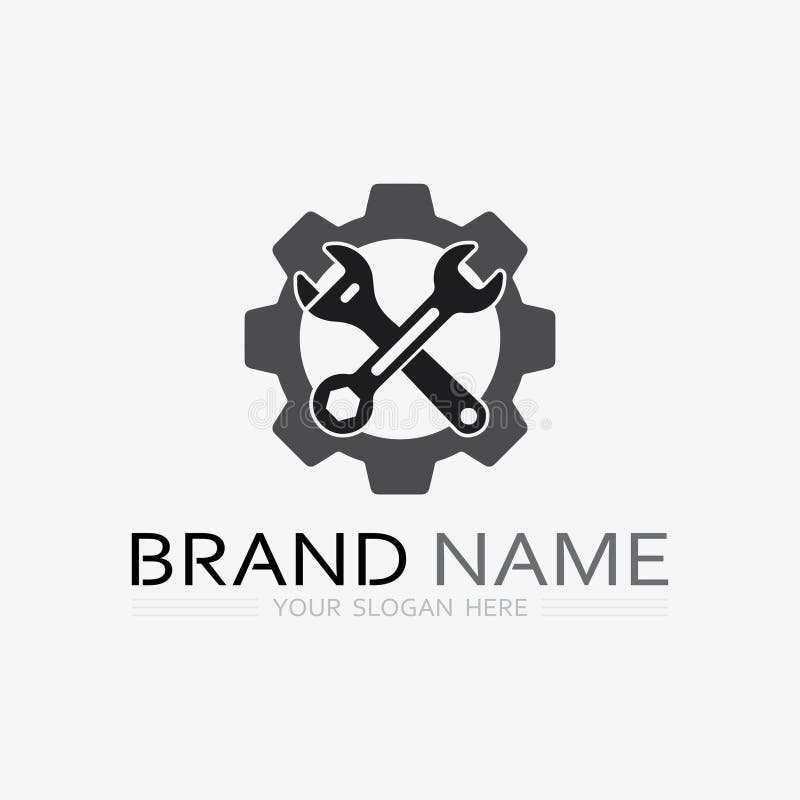 Machine Engine and Heavy Equipment Logos Design Icon Sign Vector ...