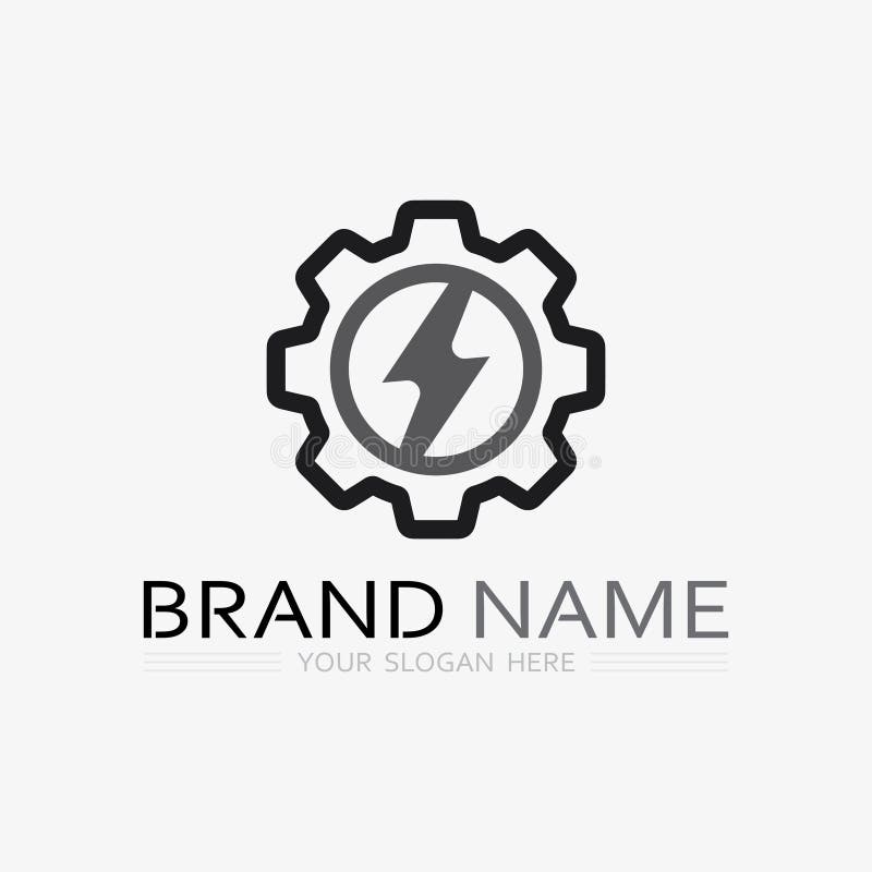 Machine Engine and Heavy Equipment Logos Design Icon Sign Vector ...