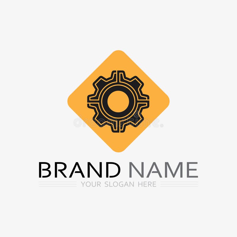 Machine Engine and Heavy Equipment Logos Design Icon Sign Vector ...