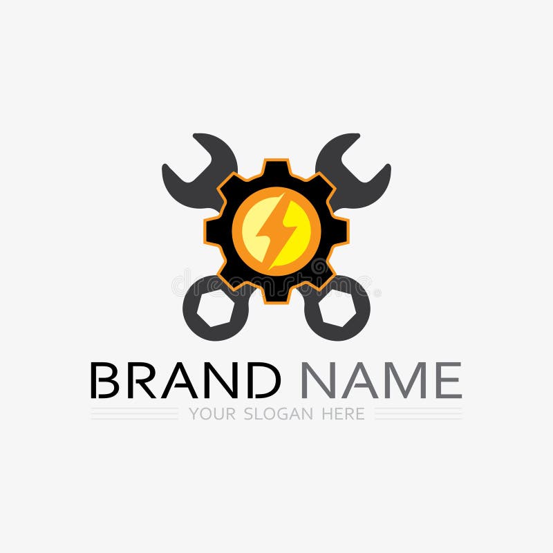 Machine Engine and Heavy Equipment Logos Design Icon Sign Vector ...