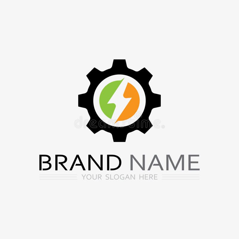 Machine Engine and Heavy Equipment Logos Design Icon Sign Vector ...