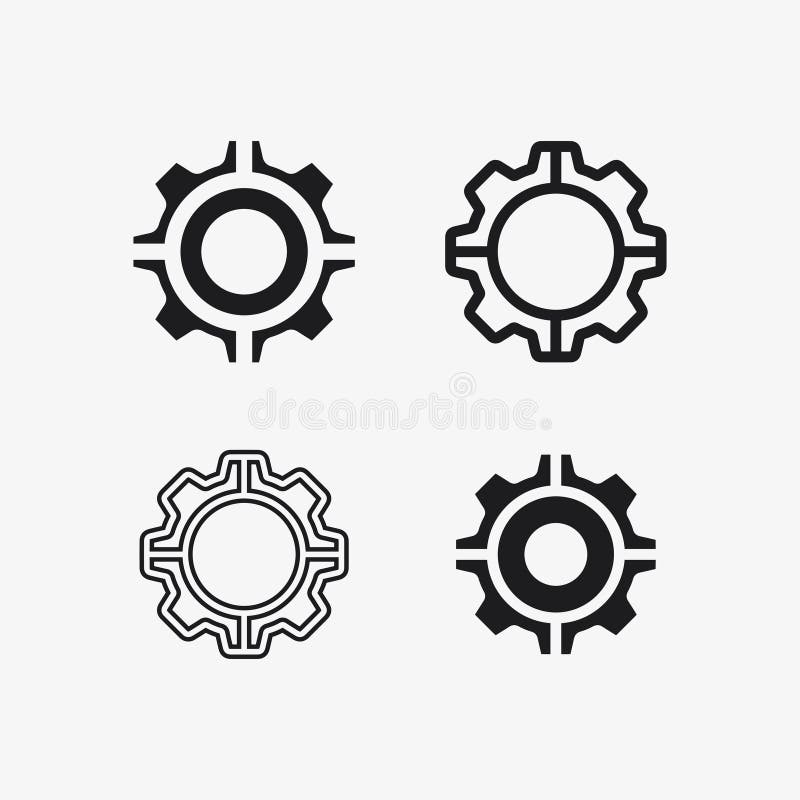 Machine Engine and Heavy Equipment Logos Design Icon Sign Vector ...