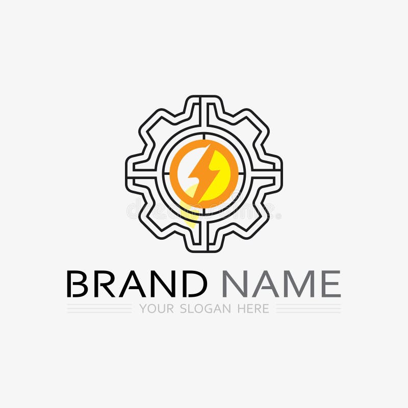 Machine Engine and Heavy Equipment Logos Design Icon Sign Vector ...