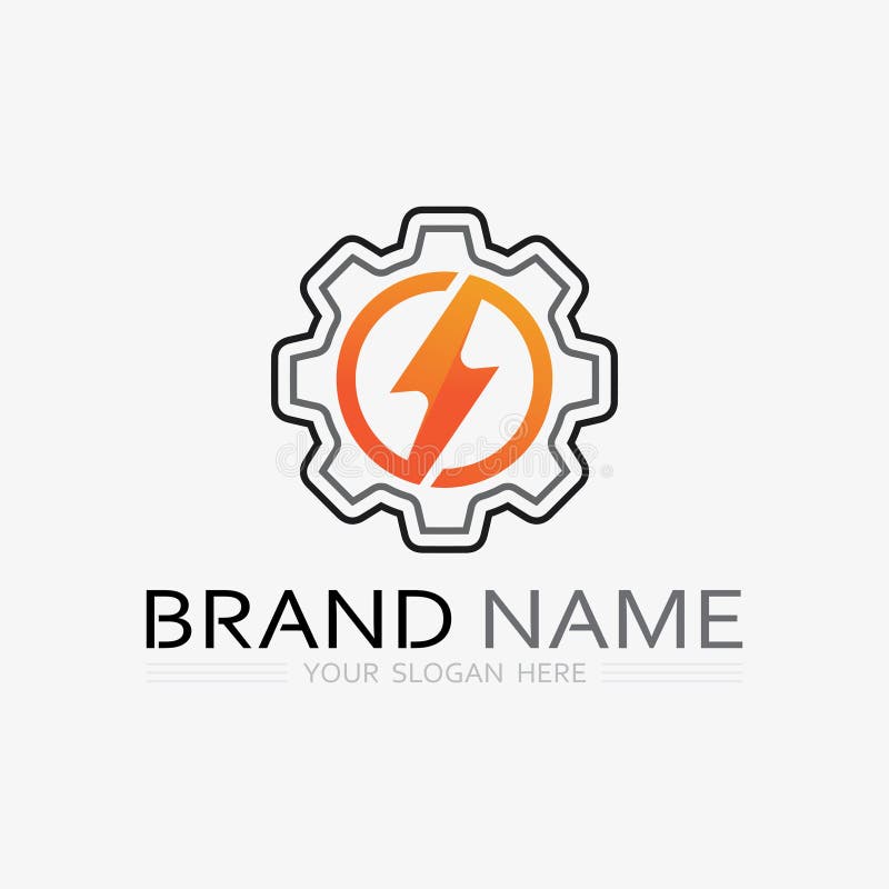 Machine Engine and Heavy Equipment Logos Design Icon Sign Vector ...