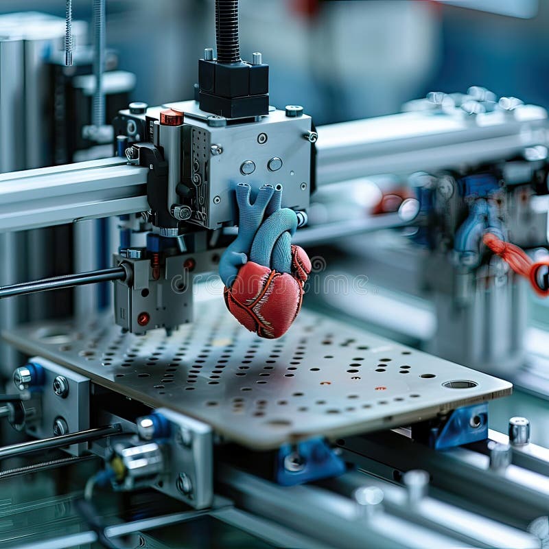 A Machine is Fabricating a 3D Replica of a Human Heart Stock ...