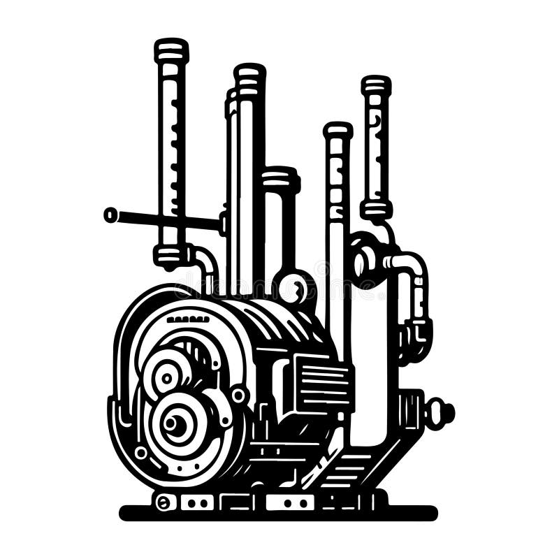 Machine Factory Icon Hand Draw Black Colour Artificial Logo Symbol ...