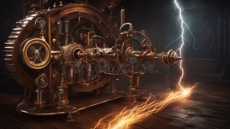 Machine in a Factory a Steampunk Vector Illustration of Abstract ...